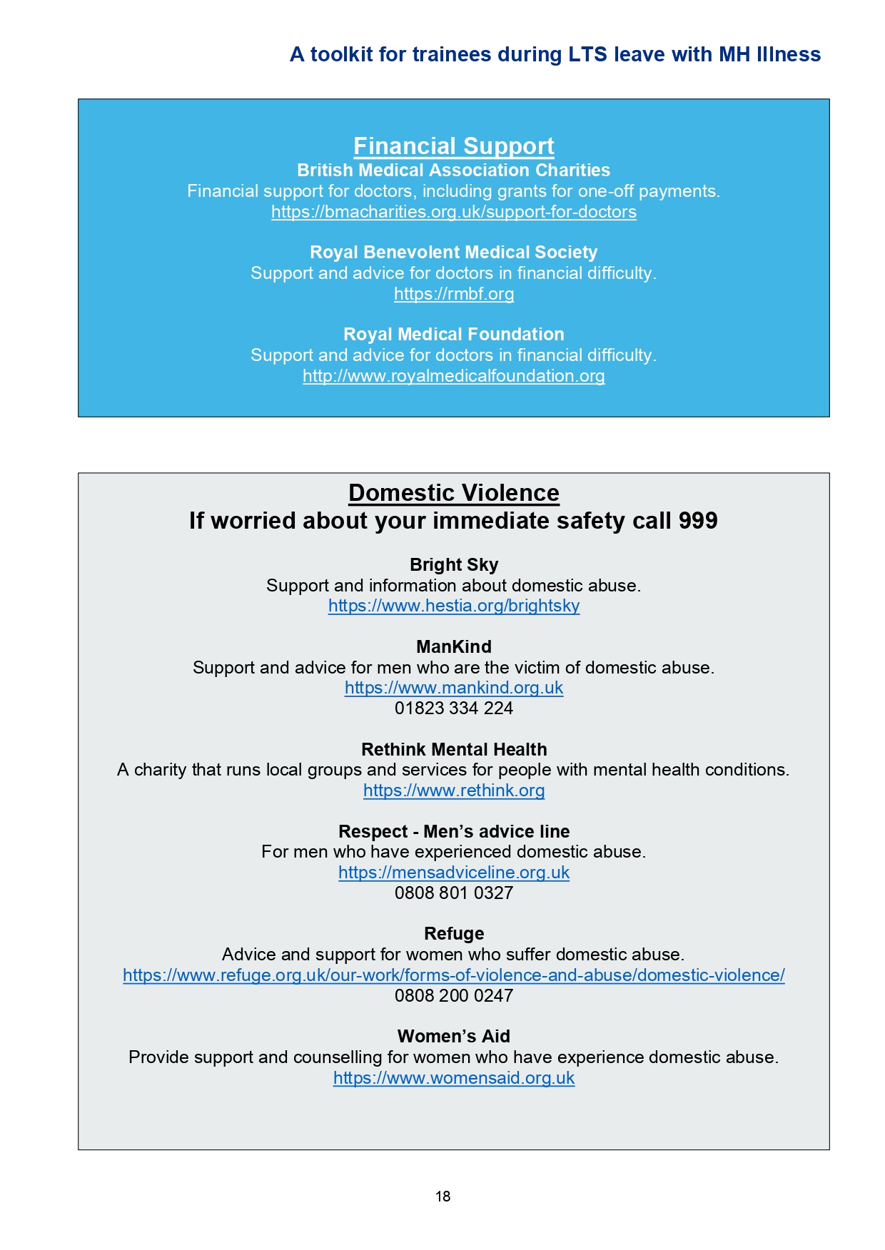 Lead Employer - MWL | NHSE Mental Health Toolkit